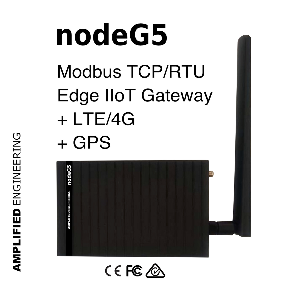 nodeG5 | Modbus IIoT Gateway + Cellular 4G/LTE + GPS – Amplified Global